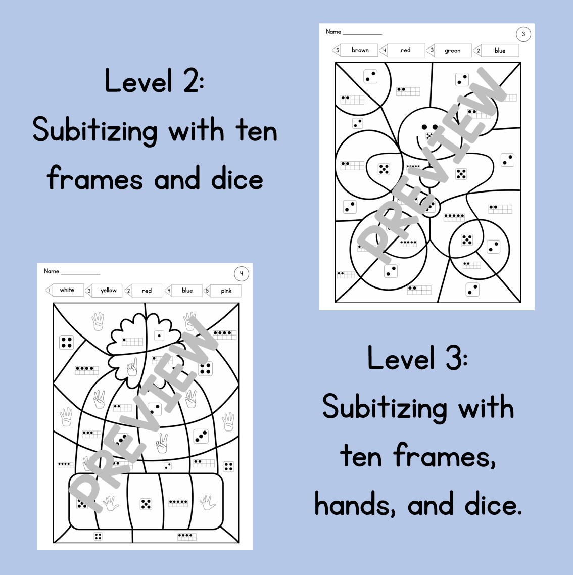 Winter Color by Code Subitizing Numbers to 5 | Made By Teachers