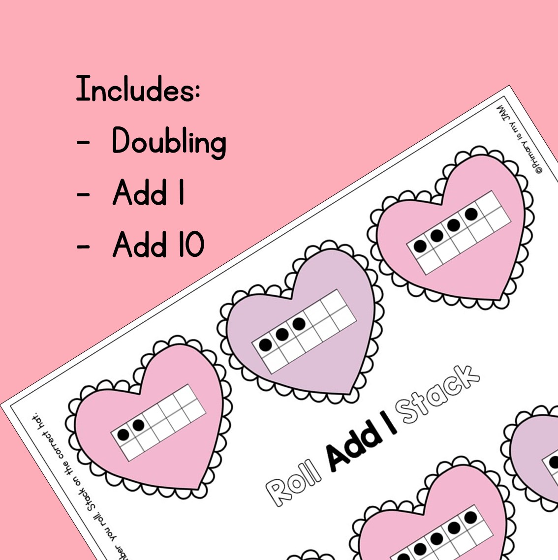 Valentine's Day themed Dice Game - Roll and Stack | Made By Teachers