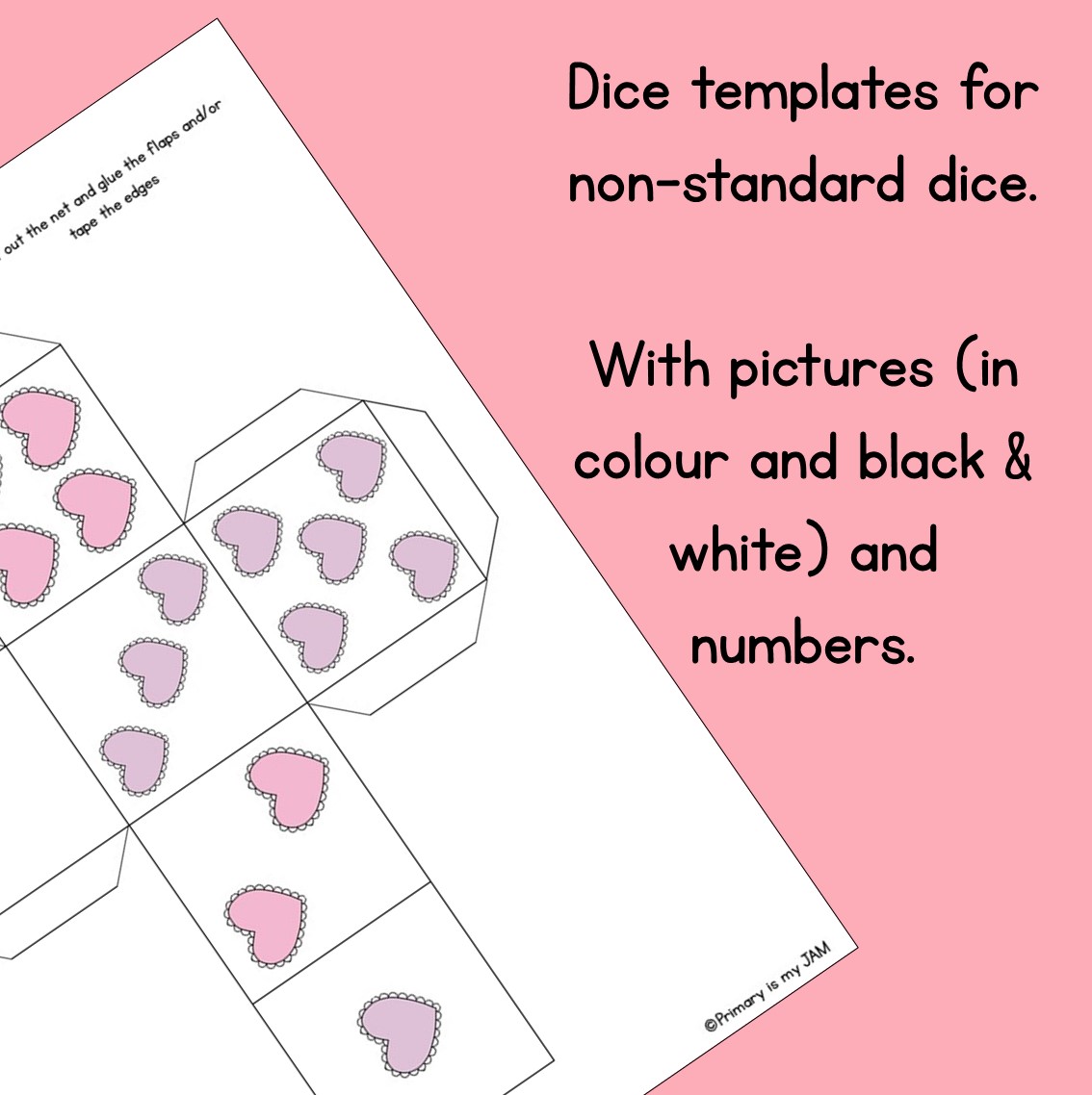 Valentine's Day themed Dice Game - Roll and Stack | Made By Teachers