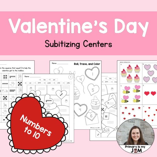 Valentine's Day themed Math Centers - Subitizing Numbers to 10 | Made ...