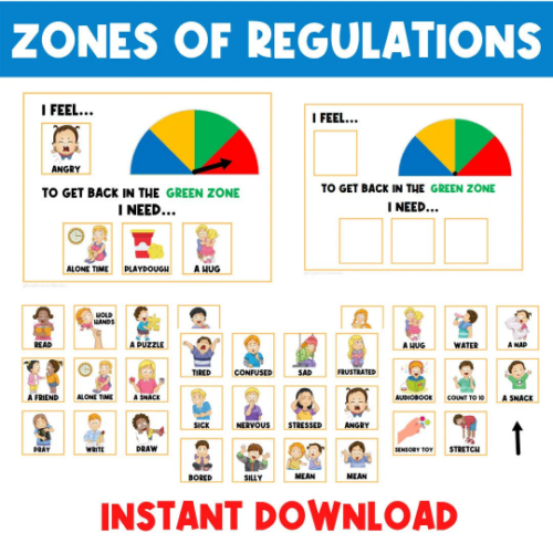 ZONES OF REGULATIONS TOOLS | EMOTIONAL REGULATION | FEELINGS | CHOICE ...