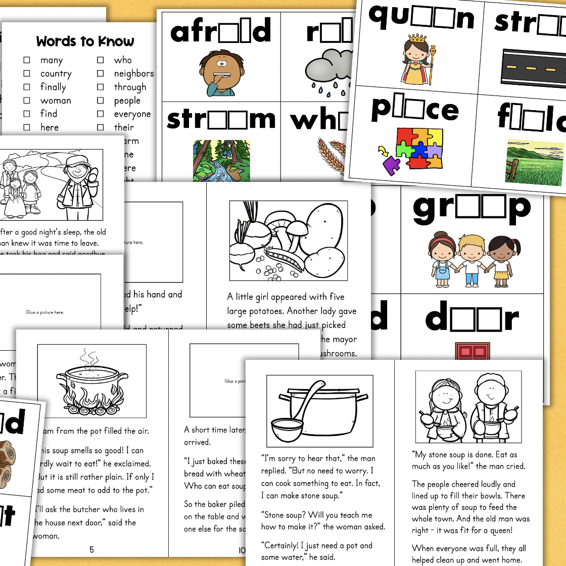 STONE SOUP Decodable Reader Worksheets Vowel Teams AI EA EE IE OA OI ...