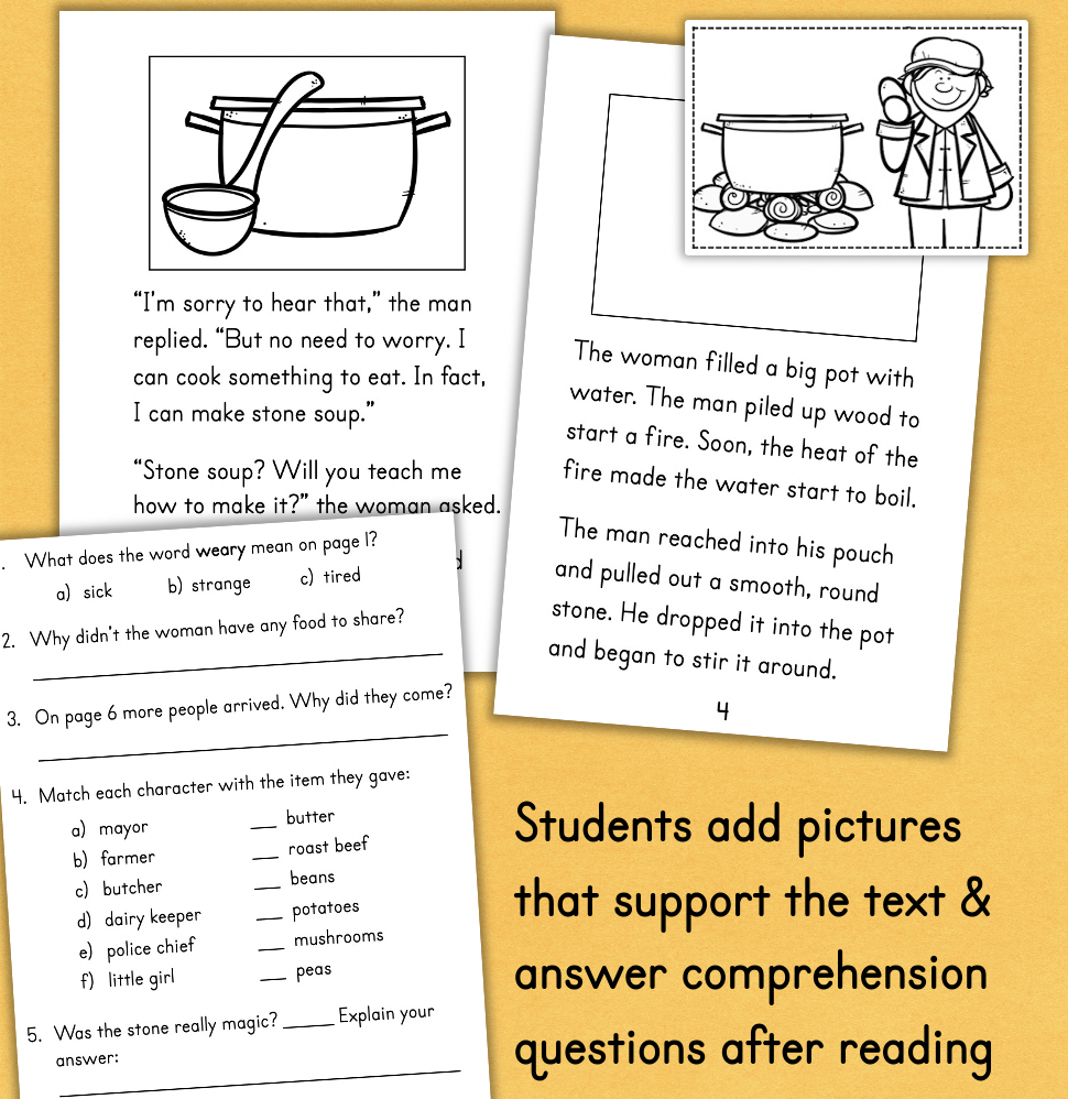 STONE SOUP Decodable Reader Worksheets Vowel Teams AI EA EE IE OA OI ...