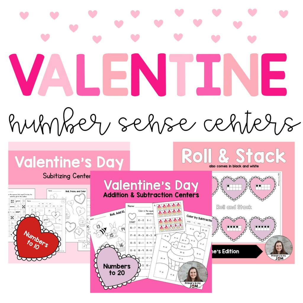 Valentine's Day themed Math Centers - Subitizing, Addition and ...