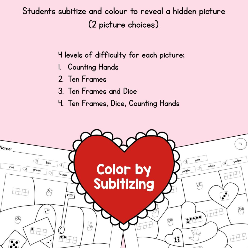Valentine's Day themed Math Centers - Subitizing, Addition and ...