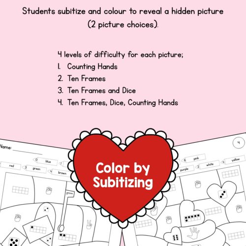 Valentine's Day themed Math Centers - Subitizing, Addition and ...
