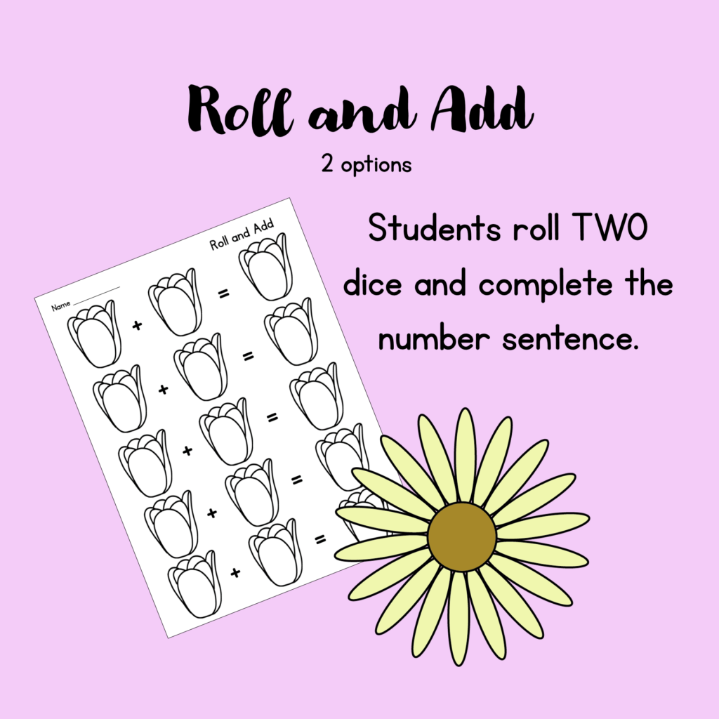 Spring themed Dice Math Centers - Just Add Dice | Made By Teachers