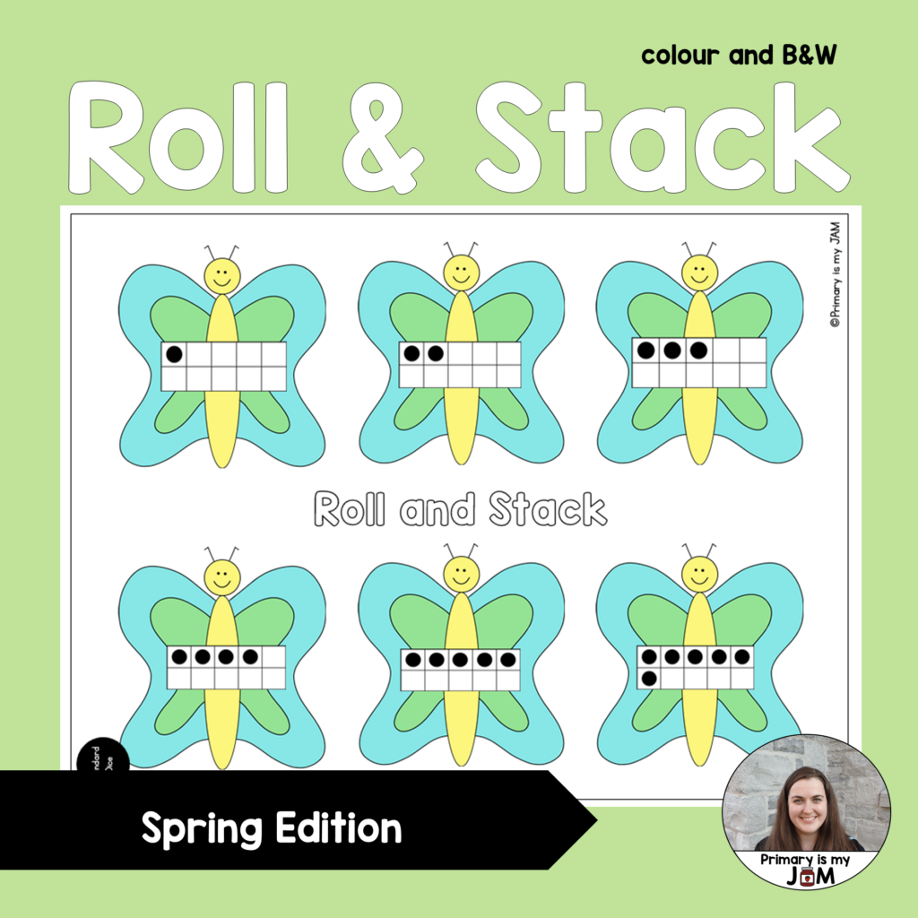 Spring themed Dice Game - Butterfly Roll and Stack | Made By Teachers