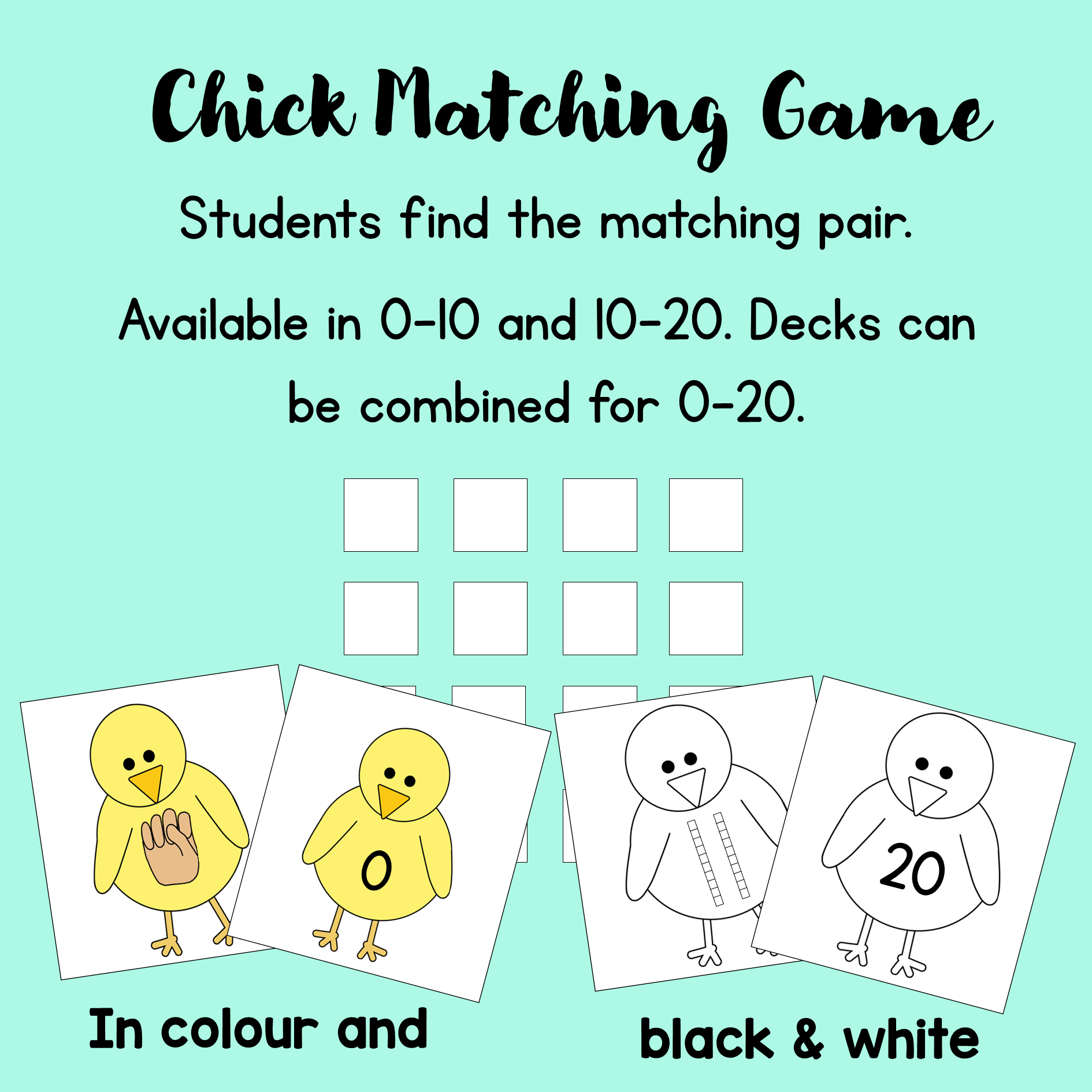 Spring Chick Themed Numbers to 20 Games | Made By Teachers