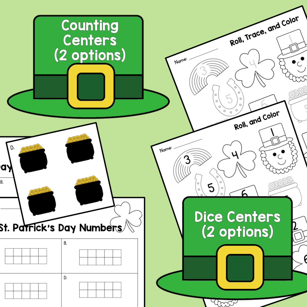 St. Patrick's Day Math Centers - Numbers to 10 | Made By Teachers