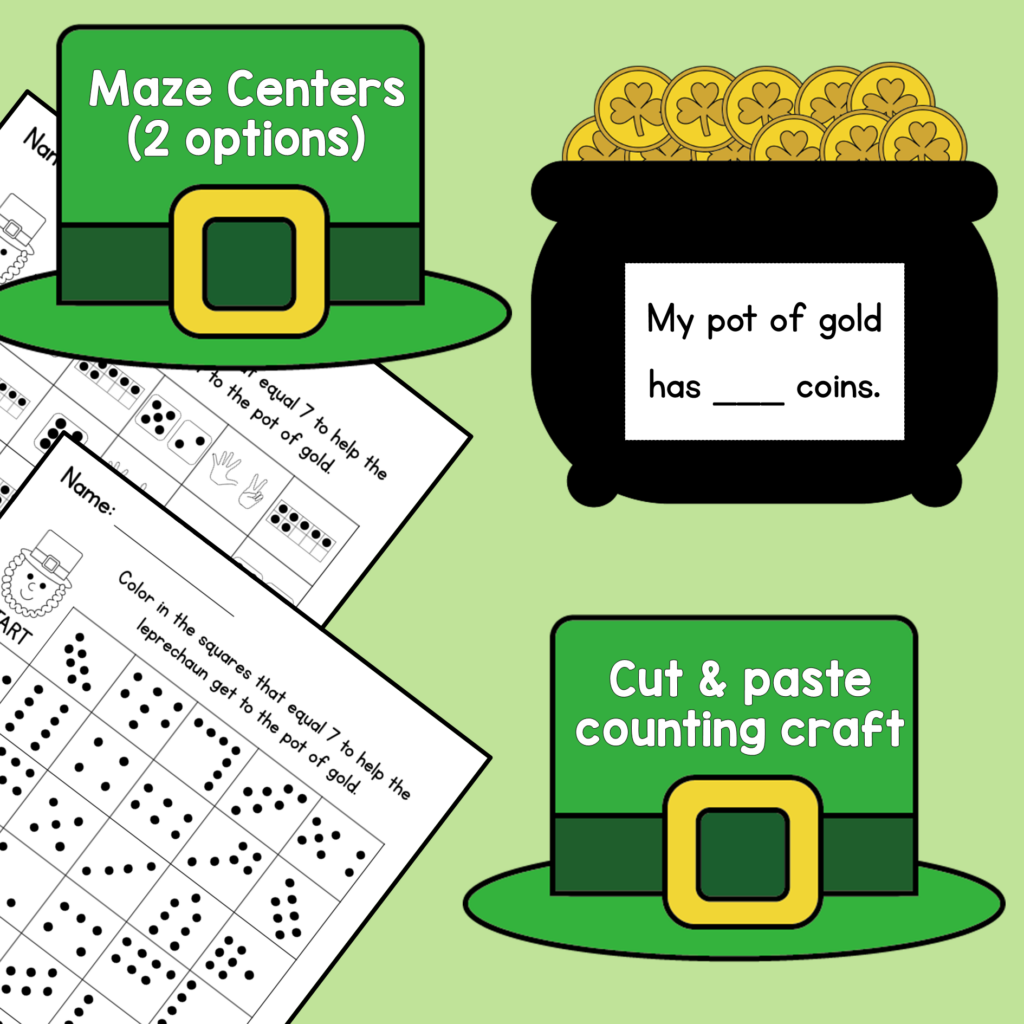 St. Patrick's Day Math Centers - Numbers to 10 | Made By Teachers