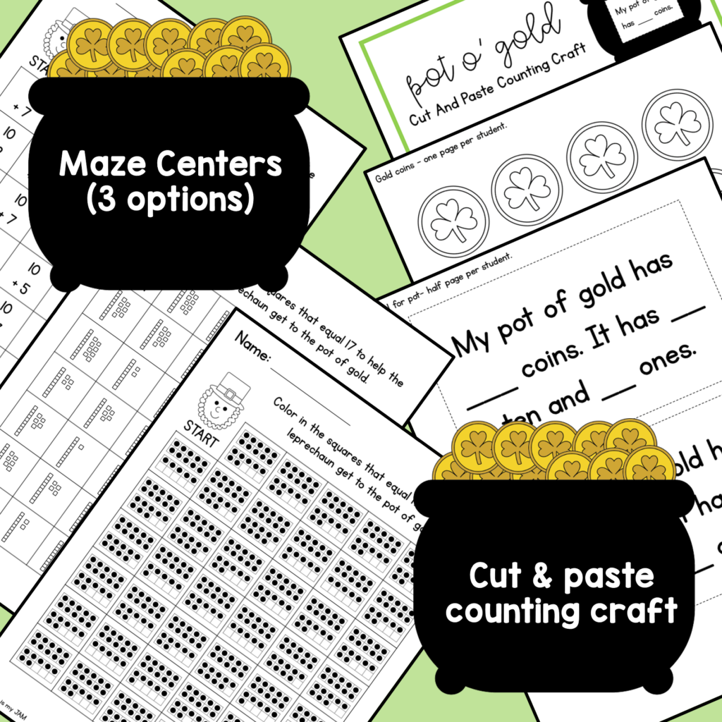 St. Patrick's Day Place Value Math Centers - Base Ten Teen Numbers ...