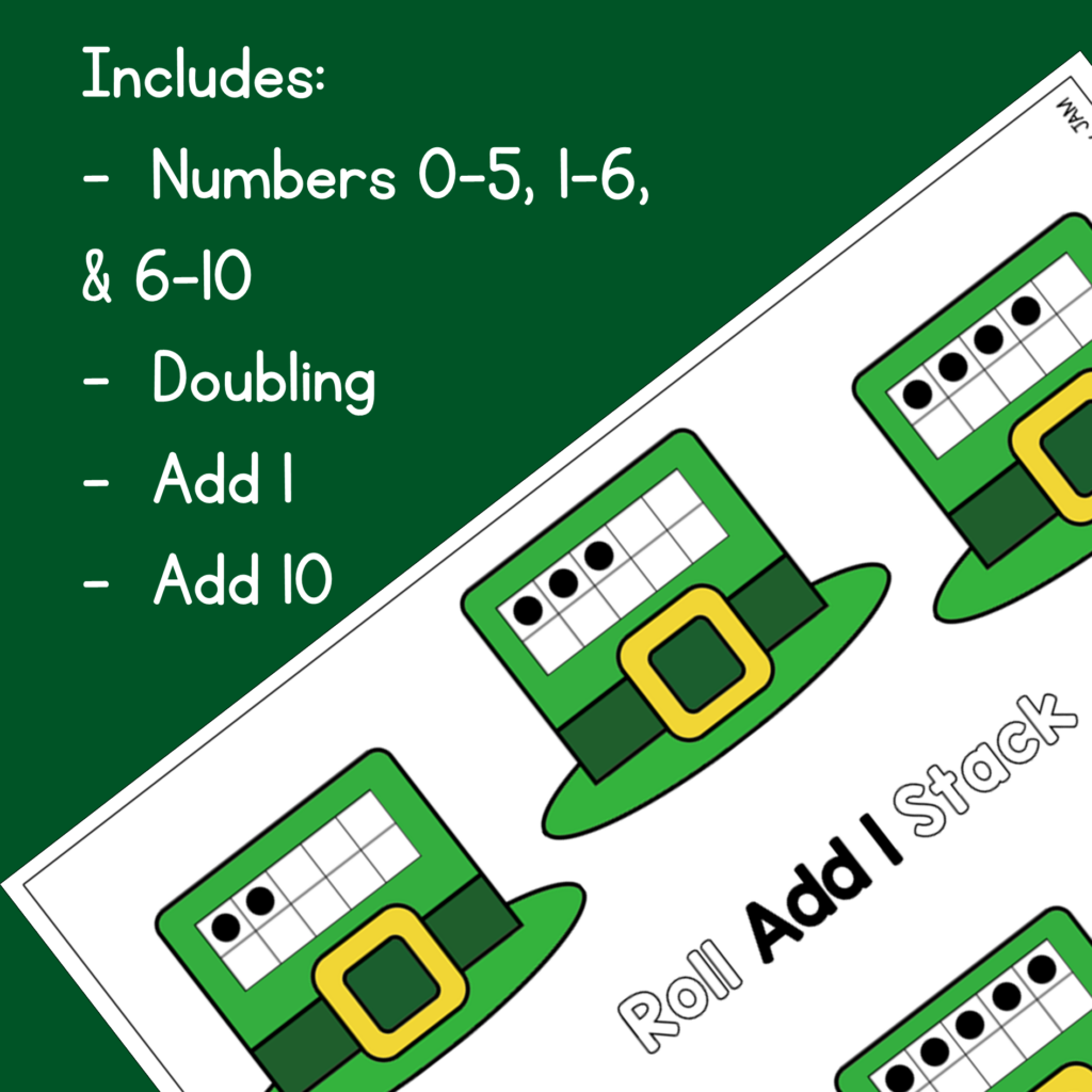 St. Patrick's Day themed Dice Game - Leprechaun Hat Roll and Stack ...