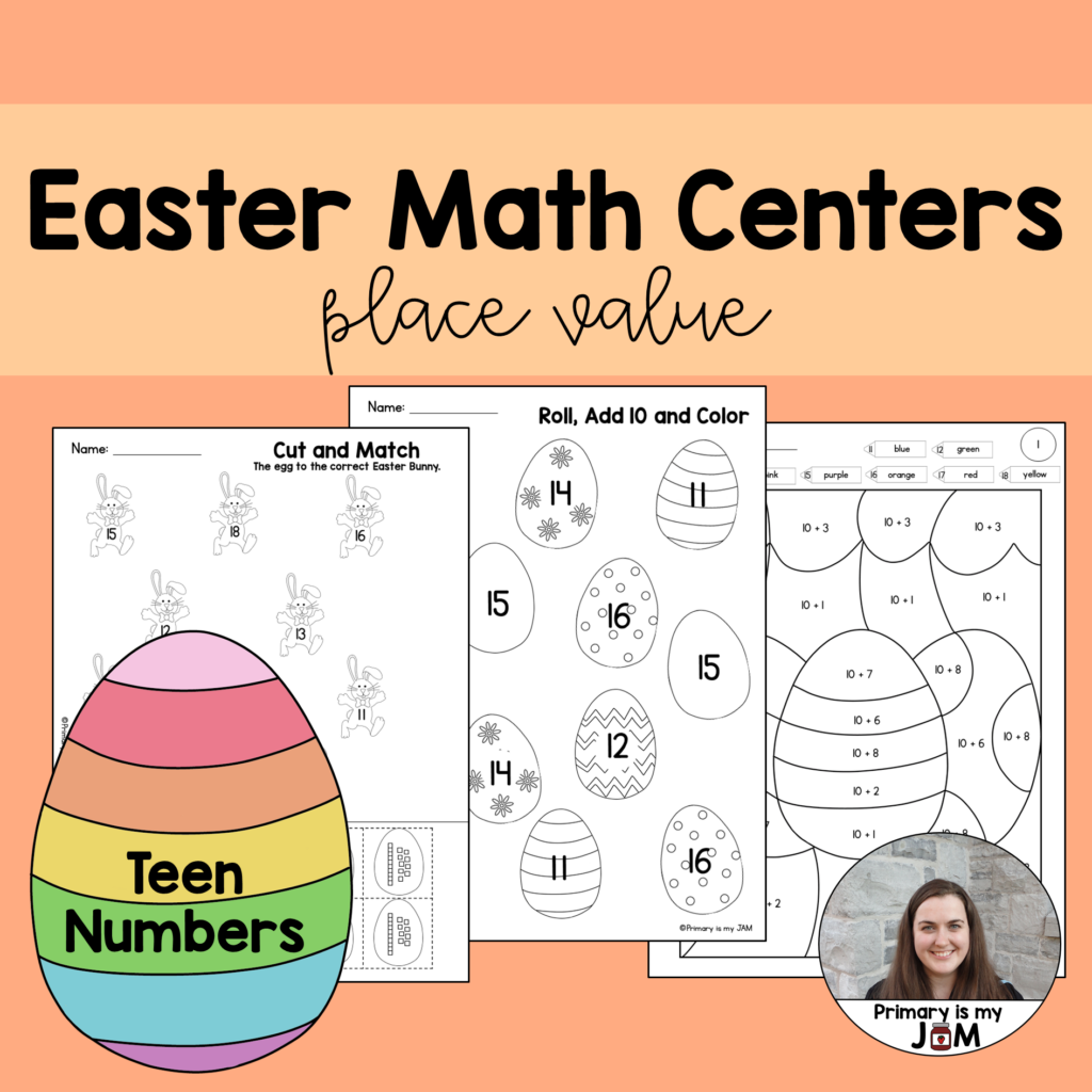 Easter Place Value Centers - Base Ten Teen Numbers - Made By Teachers