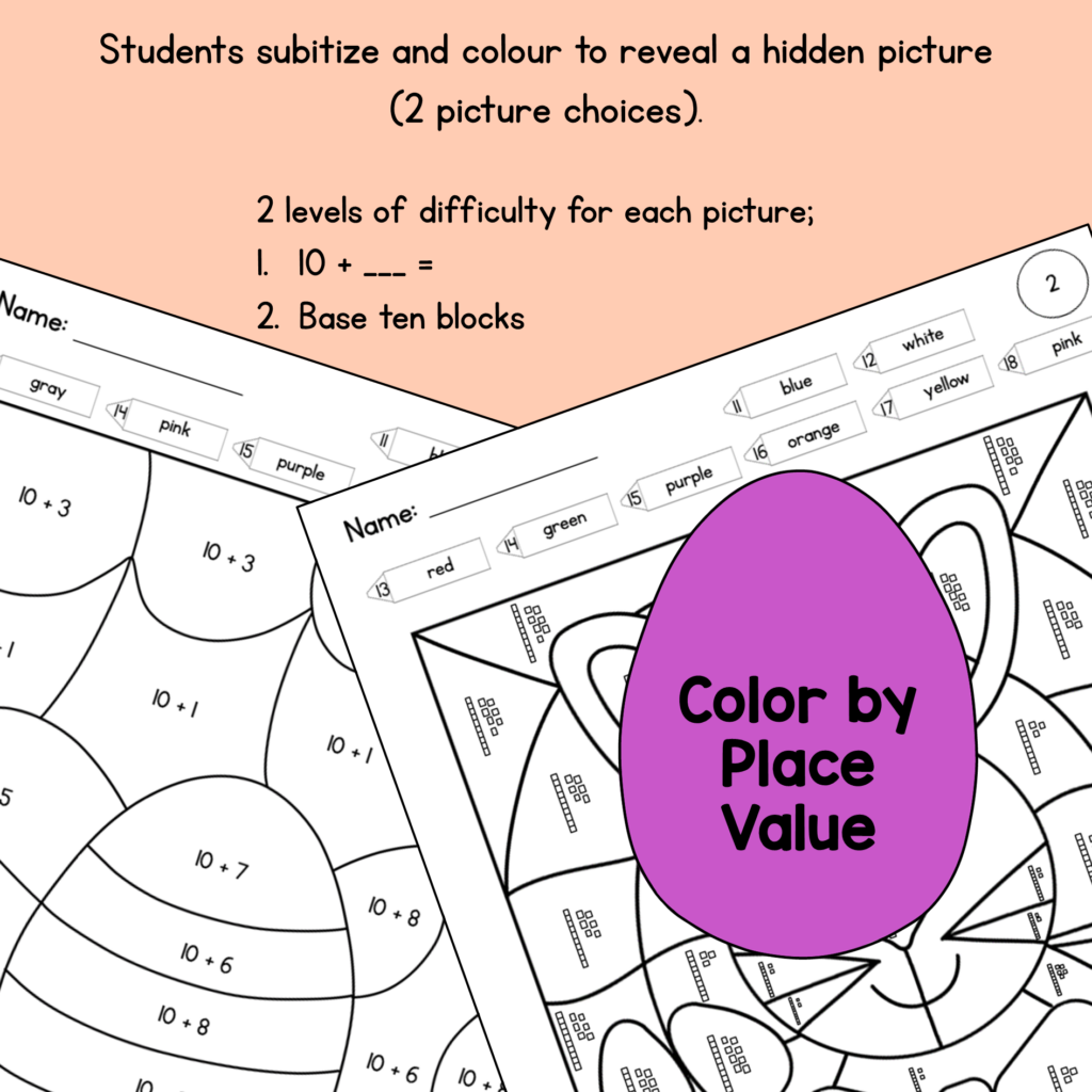 Easter Place Value Centers - Base Ten Teen Numbers - Made By Teachers
