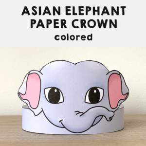 Asian Elephant Paper Crown Printable Animal Costume Craft | Made By ...