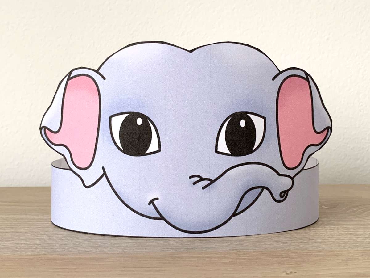 Asian Elephant Paper Crown Printable Animal Costume Craft | Made By ...