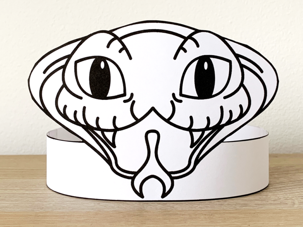 Cobra Paper Crown Printable Asian Animal Coloring Craft - Made By Teachers