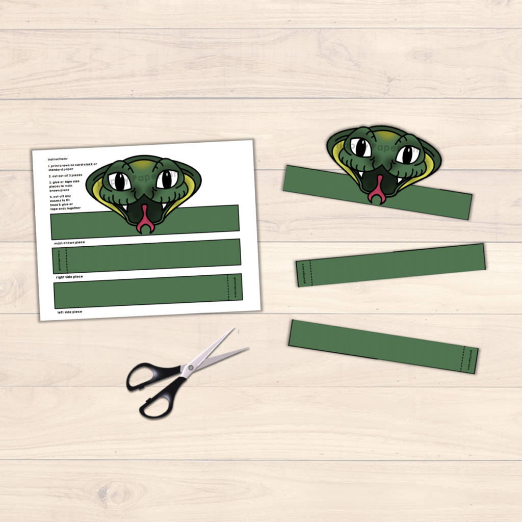 Cobra Paper Crowns Printable Asian Animal Coloring Craft | Made By Teachers