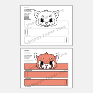 Red Panda Paper Crowns Printable Asian Animal Coloring Craft - Made By ...
