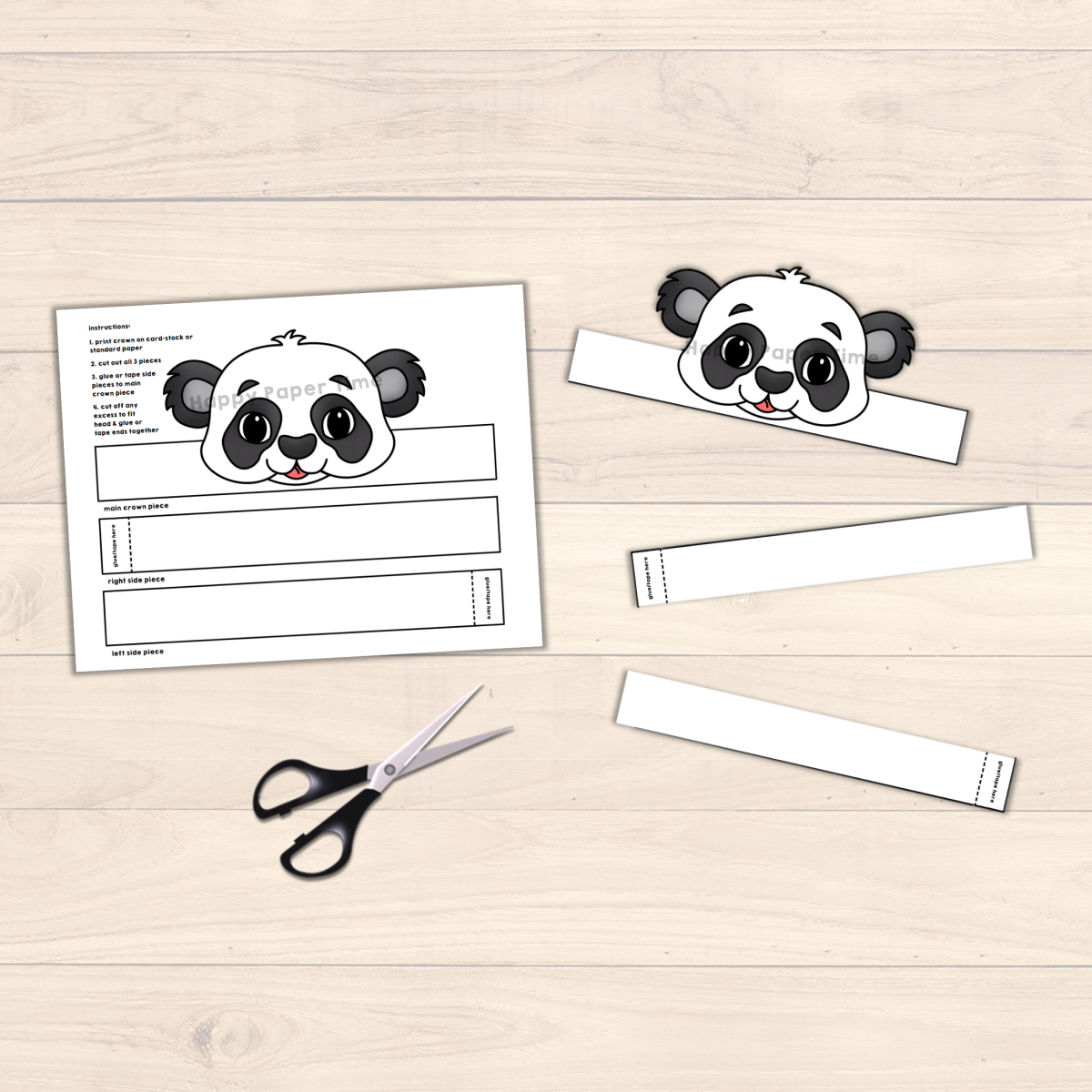 Panda Paper Crown Printable Asian Animal Costume Craft | Made By Teachers