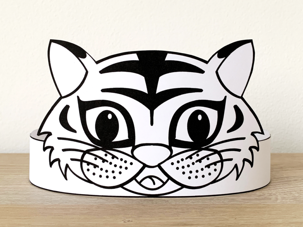 Tiger Paper Crown Printable Asian Animal Coloring Craft | Made By Teachers