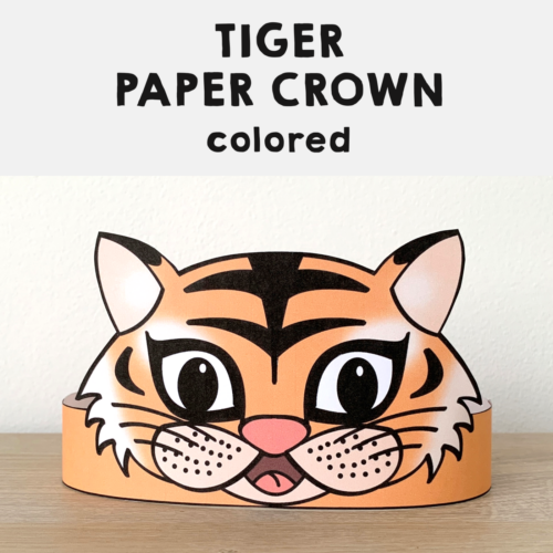 Tiger Paper Crown Printable Asian Animal Costume Craft | Made By Teachers