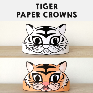 Tiger Paper Crowns Printable Asian Animal Coloring Craft | Made By Teachers