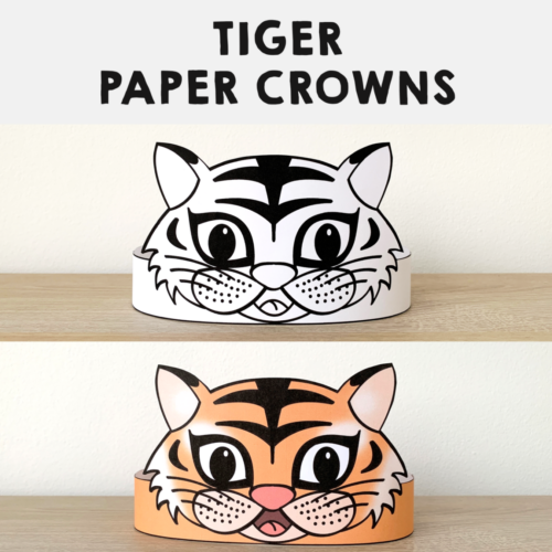 Tiger Paper Crowns Printable Asian Animal Coloring Craft | Made By Teachers