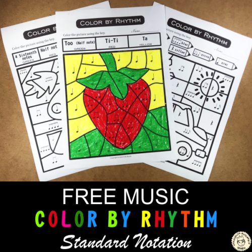FREE Music Color by Rhythm Pages | Standard notation | Made By Teachers