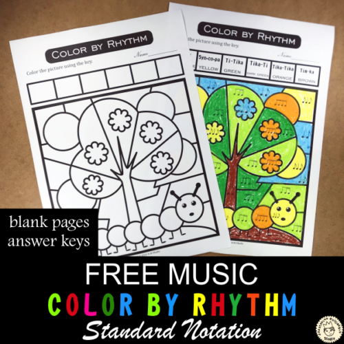 FREE Music Color by Rhythm Pages | Standard notation | Made By Teachers