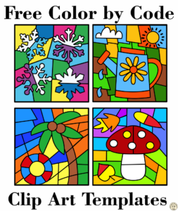 Free Color By Code Clip Art Templates - Made By Teachers