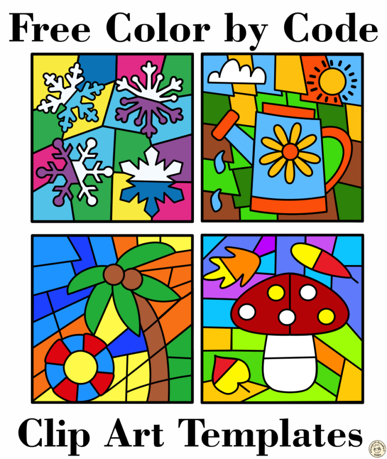 Free Color By Code Clip Art Templates | Made By Teachers