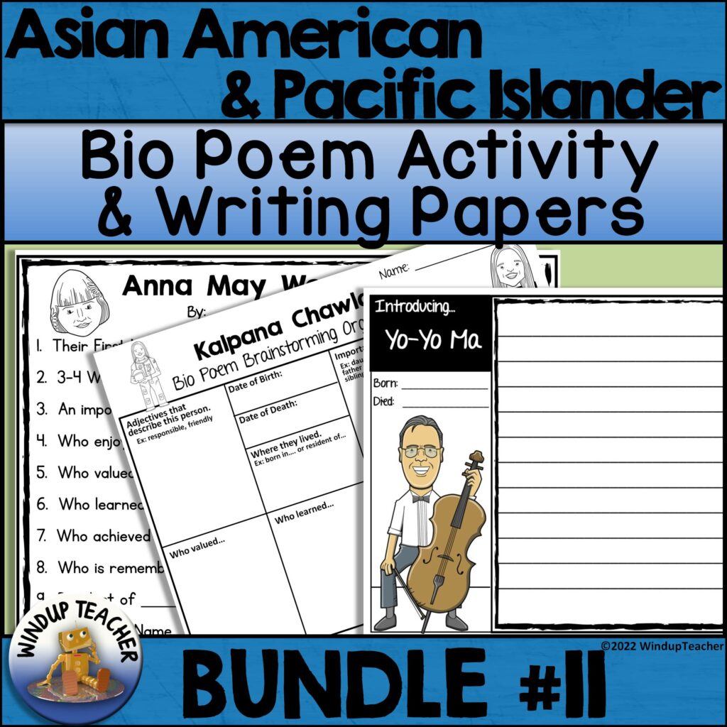 Asian American and Pacific Islander Biography Poem Activity - Made By ...
