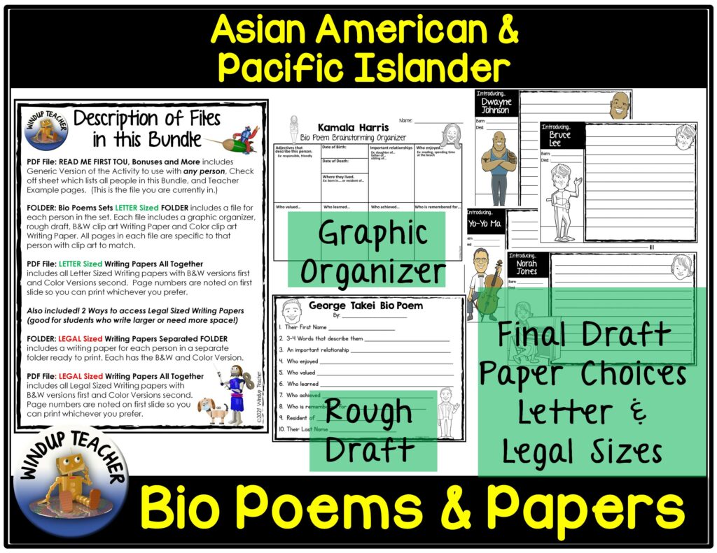 Asian American and Pacific Islander Biography Poem Activity - Made By ...