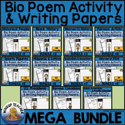 Biography Poem Activity and Papers MEGA BUNDLE - Made By Teachers