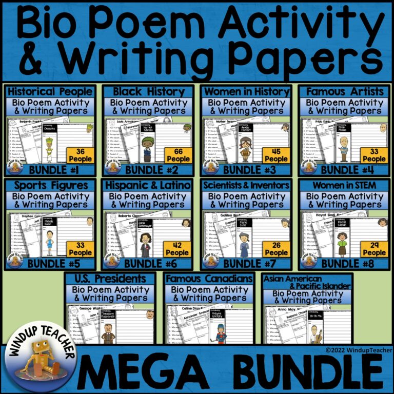 Biography Poem Activity and Papers MEGA BUNDLE - Made By Teachers