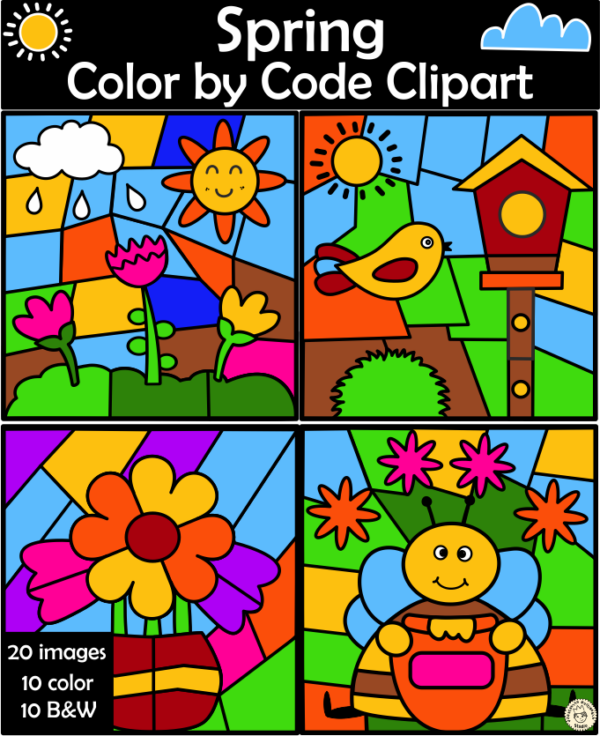 Free Color By Code Clip Art Templates - Made By Teachers