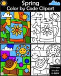 Spring Color by Code Clip Art | Made By Teachers