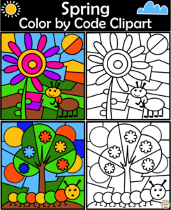 Spring Color by Code Clip Art | Made By Teachers