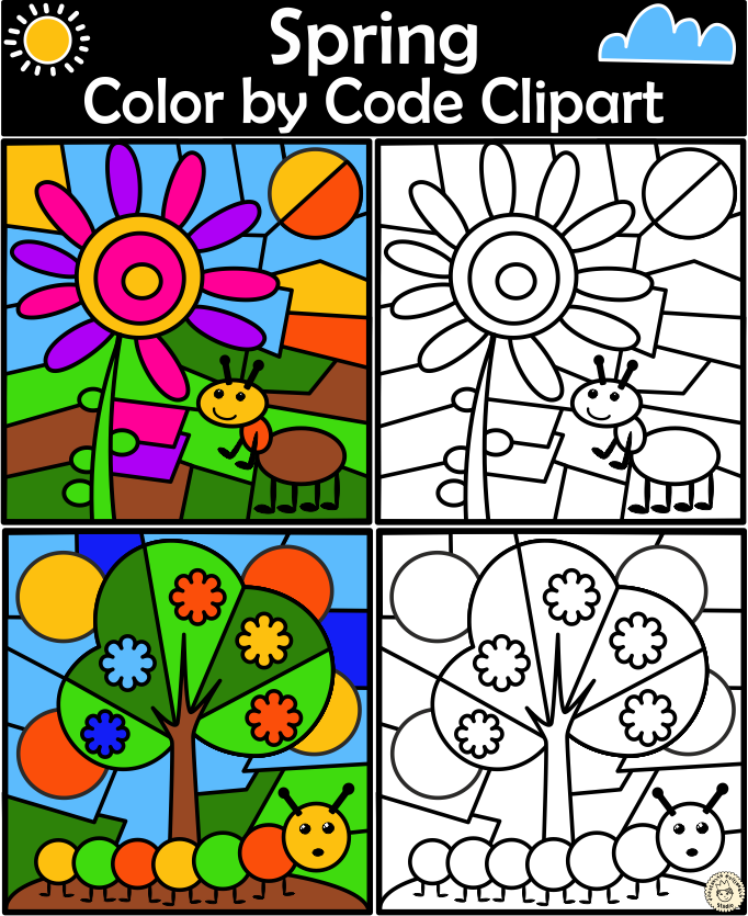 Spring Color by Code Clip Art - Made By Teachers
