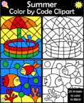 Summer Color By Code Clip Art | Made By Teachers