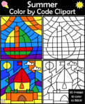 Summer Color By Code Clip Art | Made By Teachers