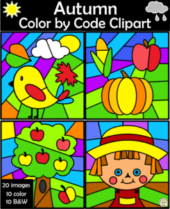 Autumn / Fall Color by Code Clip Art | Made By Teachers