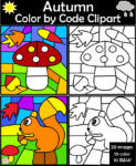 Autumn / Fall Color by Code Clip Art | Made By Teachers