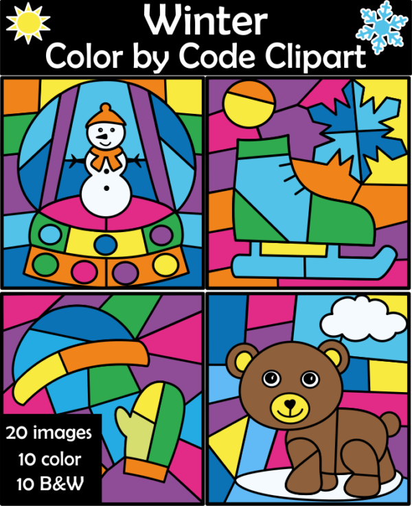 Free Color By Code Clip Art Templates - Made By Teachers