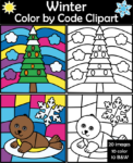 Winter Color By Code Clip Art | Made By Teachers