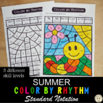 Color by Rhythm Summer Themed Pages | Music Color by Code | - Made By ...