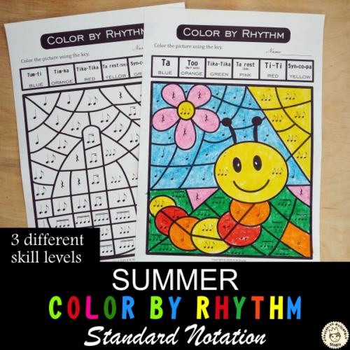 Color by Rhythm Summer Themed Pages | Music Color by Code | | Made By ...