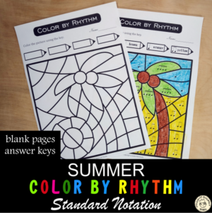 Color by Rhythm Summer Themed Pages | Music Color by Code | | Made By ...